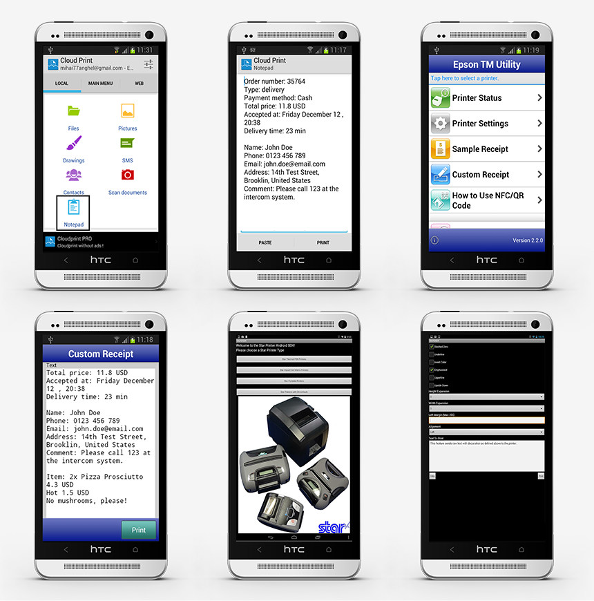 Online Ordering System Printing Options