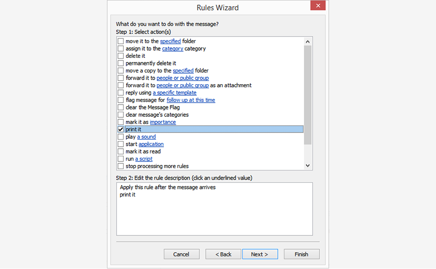 Online Ordering System Printing Options