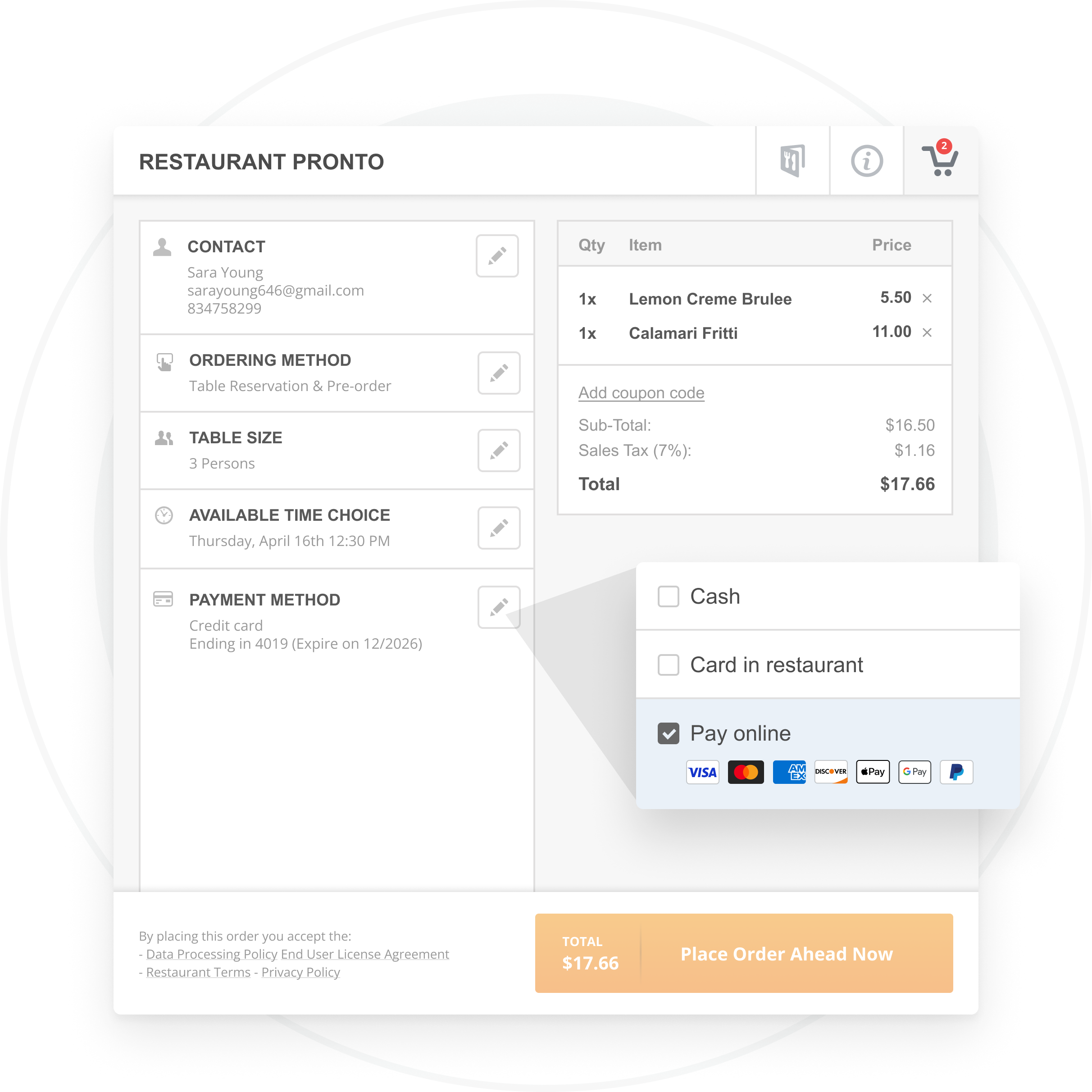 GloriaFood Online Ordering: Free Restaurant Booking Software