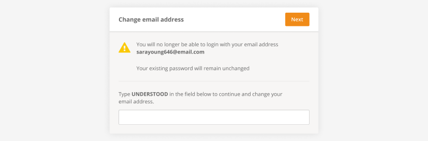 Change Signup Email Address