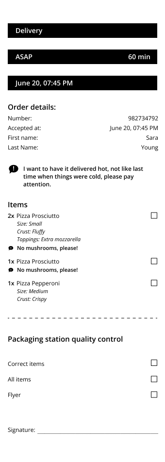 How to print restaurant receipts