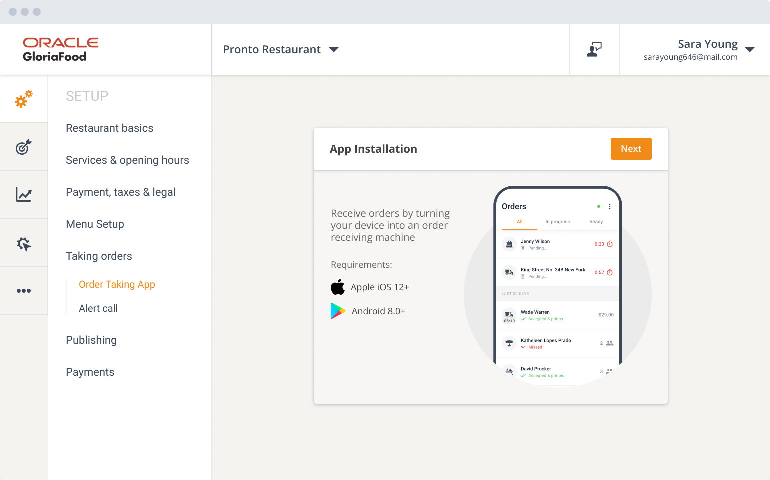 iPhone Restaurant App for restaurants