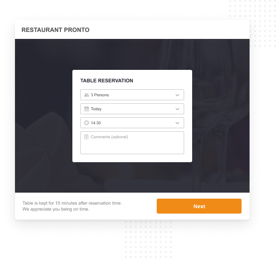 Weebly Reservation System for Restaurants