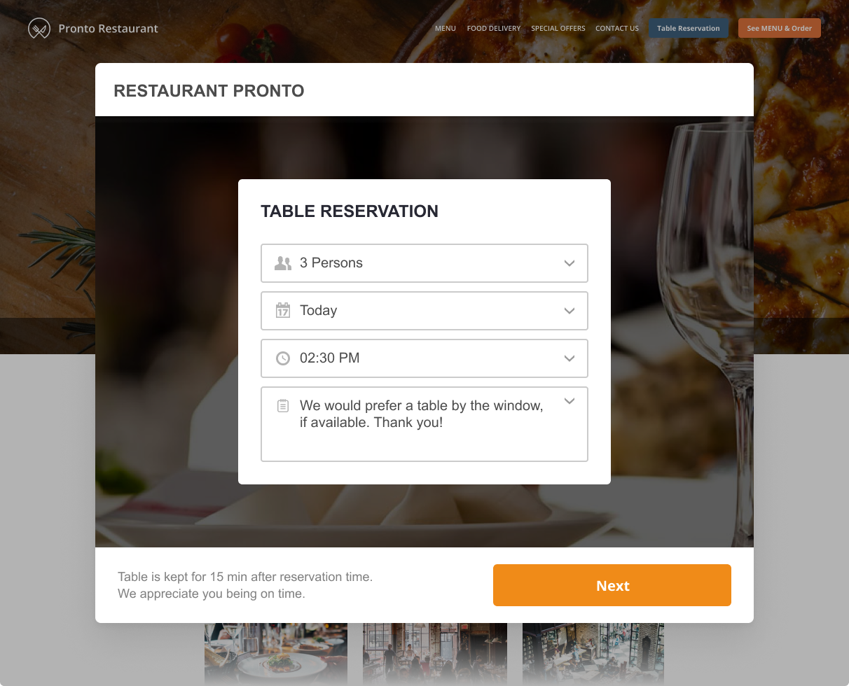 Online Reservations System for Restaurants