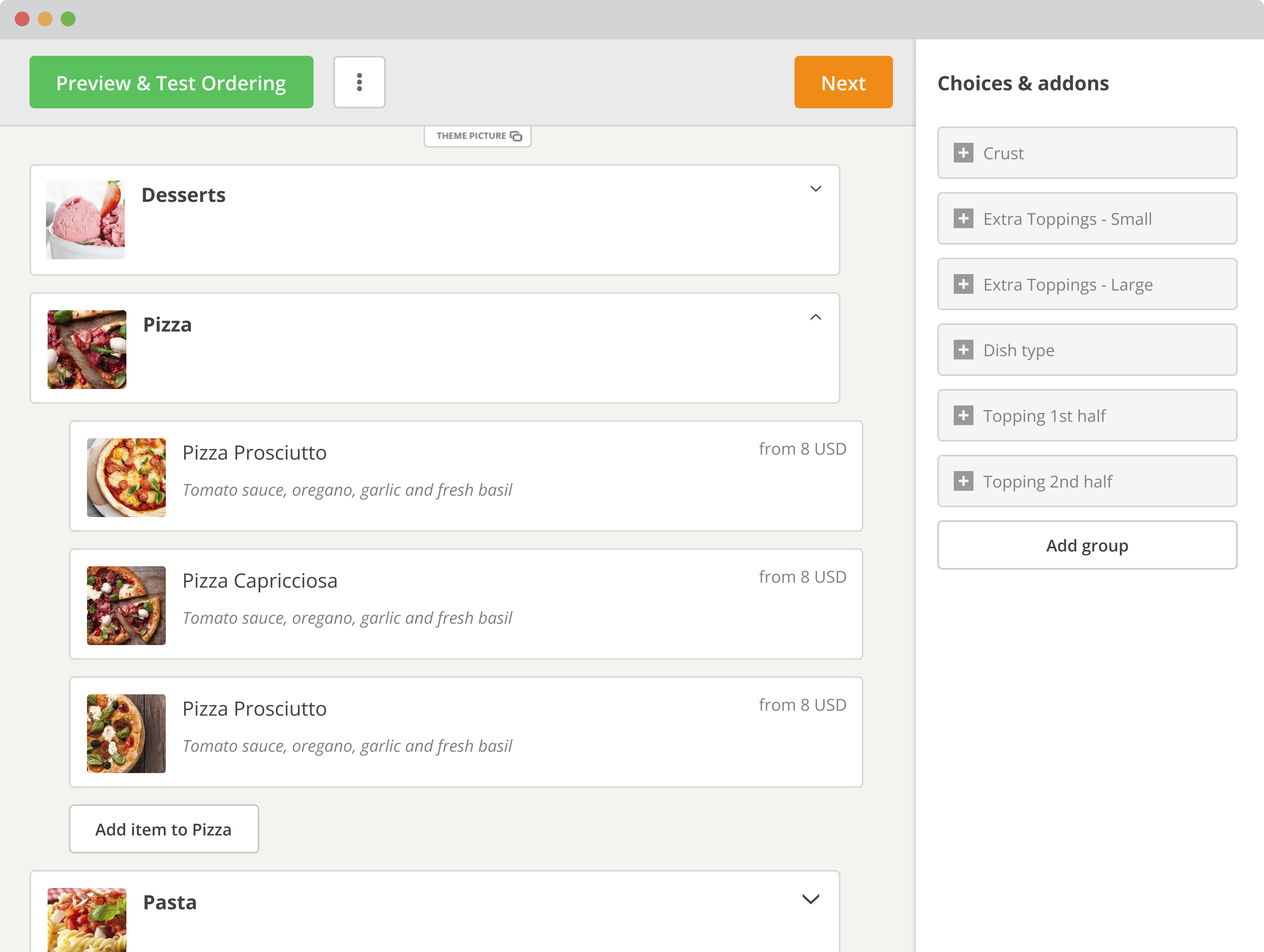 Free restaurant ordering system