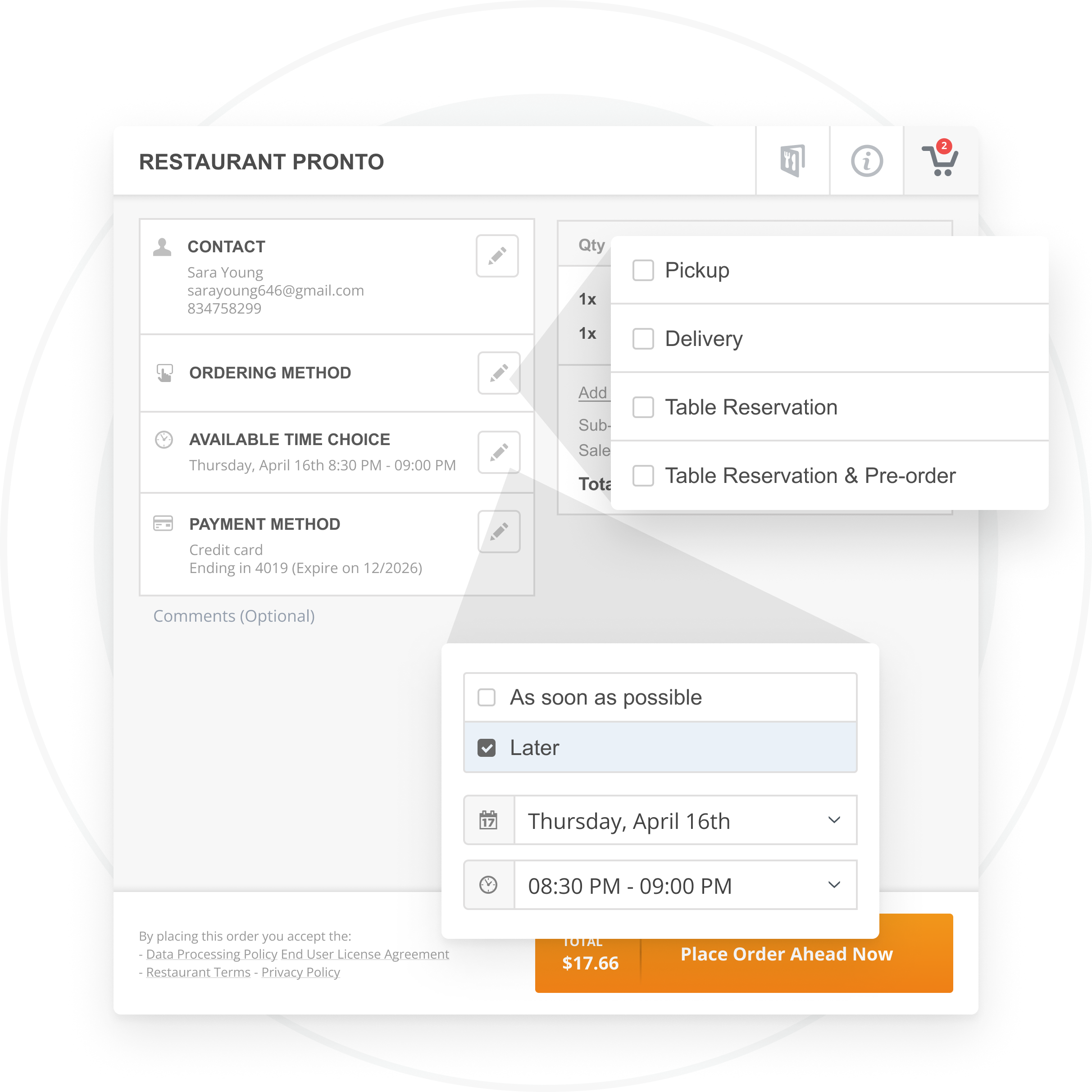 Restaurant Pre-Order System for Dine-in & Takeaway