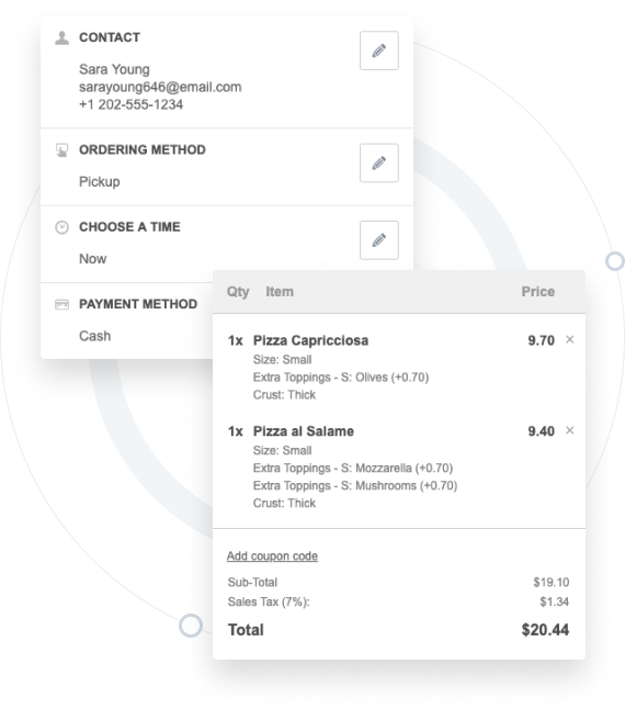 Website Ordering System for Restaurants