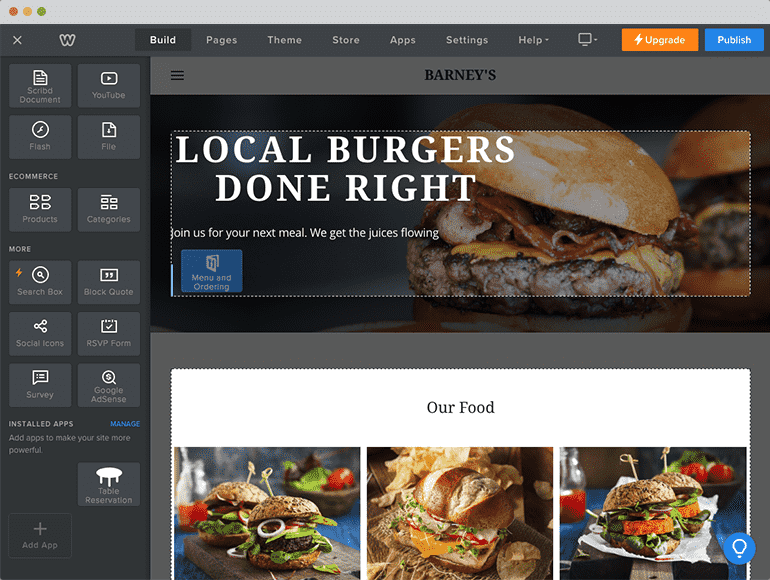 GloriaFood Online Ordering: Weebly Restaurant System App