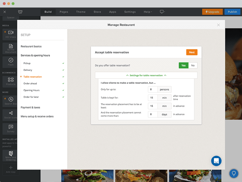 GloriaFood Online Ordering: Weebly Restaurant System App