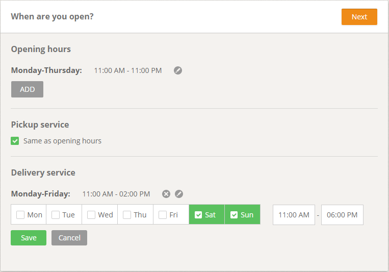 New order taking software feature for restaurants: Flexible Hours