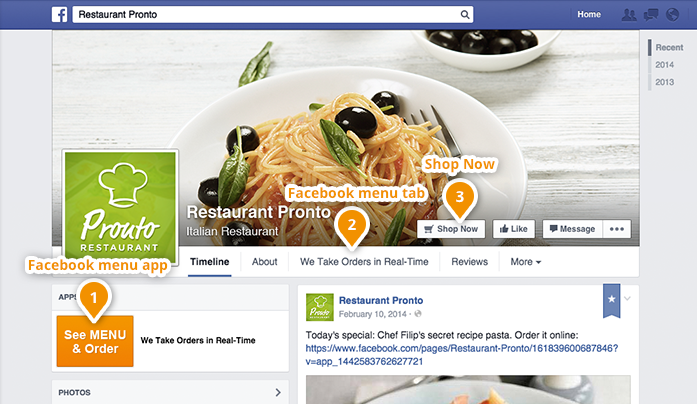 All about the Facebook online ordering button | GloriaFood Blog